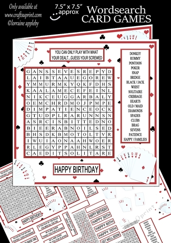 CARD GAMES WORDSEARCH - CUP1040332_1566 | Craftsuprint