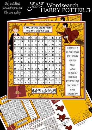 HARRY POTTER 3 WORDSEARCH - CUP1045941_1566 | Craftsuprint