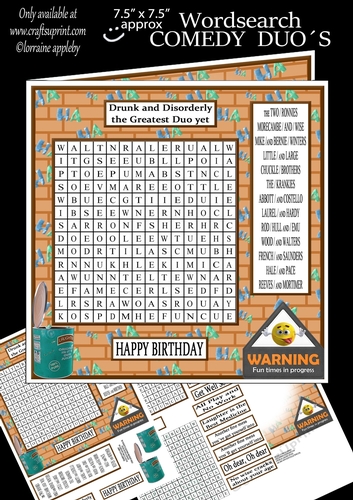 COMEDY DUO´S WORDSEARCH - CUP1046162_1566 | Craftsuprint