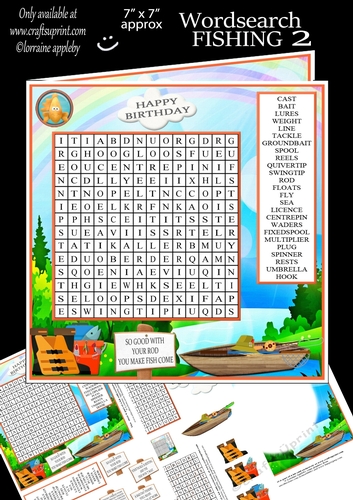 FISHING 2 WORDSEARCH - CUP1068198_1566 | Craftsuprint