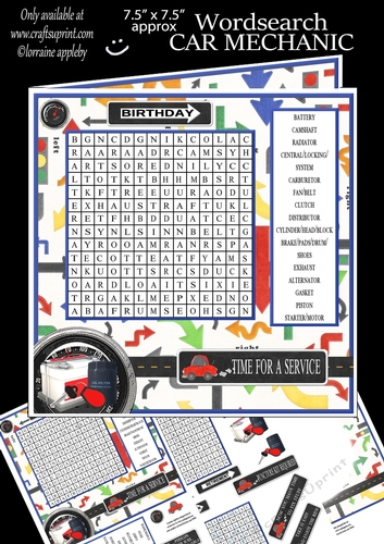 CAR MECHANIC WORDSEARCH - CUP1101282_1566 | Craftsuprint