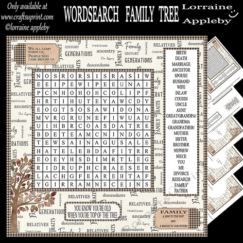 WORDSEARCH FAMILY TREE - CUP1170458_1566 | Craftsuprint