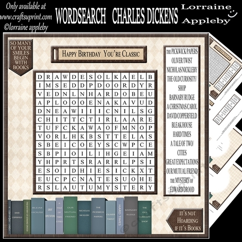 WORDSEARCH CHARLES DICKENS BOOKS - CUP1171459_1566 | Craftsuprint