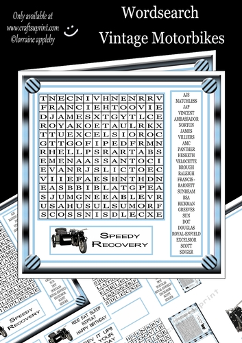 Wordsearch VINTAGE MOTORBIKES - CUP873320_1566 | Craftsuprint