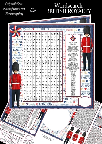 Wordsearch British Royalty - CUP944751_1566 | Craftsuprint