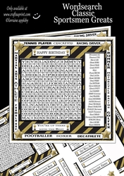 Wordsearch CLASSIC SPORTSMEN GREATS - Photo by Valerie Spowart