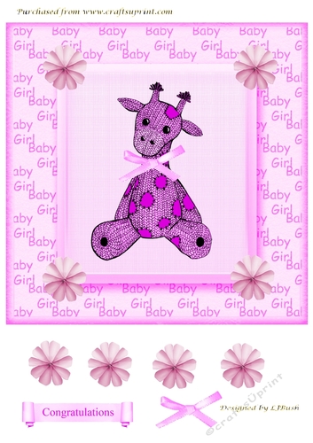 New Baby Girl 8X8 quick card front - CUP770542_651 | Craftsuprint