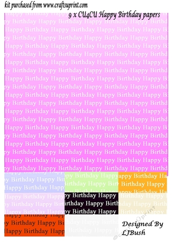 9 A4 Happy Birthday backing papers kit - CUP780653_651 | Craftsuprint
