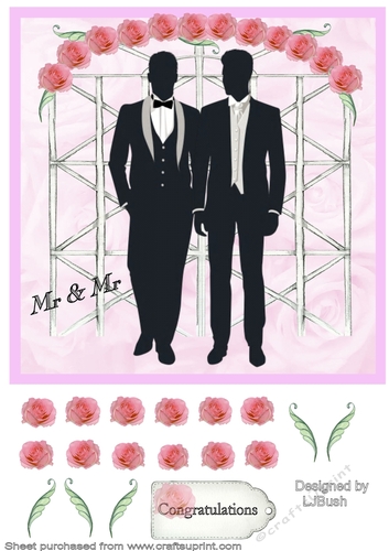 Stunning male to male 8 x 8 Wedding card front - CUP781698_651 ...