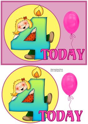 4 Today Girls Quick Card with Decoupage - CUP230132_631 | Craftsuprint
