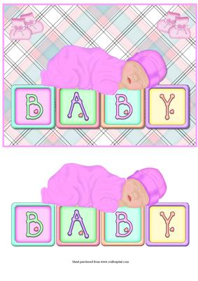 Baby Girl Quick Card Front with Decoupage - CUP230151_631 | Craftsuprint