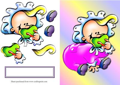 Cartoon Baby Girl Quick Card - CUP61344_631 | Craftsuprint