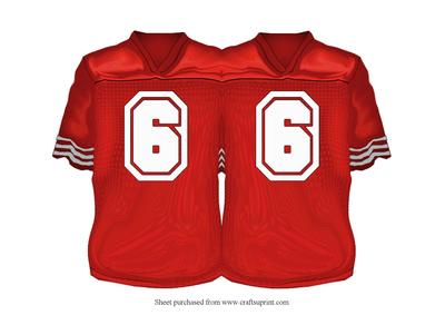 Red Sports Jersey Shaped Card - CUP64290_631 | Craftsuprint
