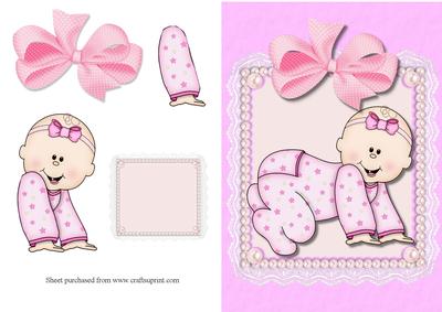 Oh Baby Girl! Quick Card Front - CUP77436_631 | Craftsuprint