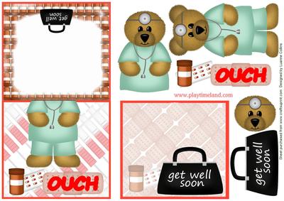 Ouch Bear No Hole Over the Top Card with Insert - CUP173694_361 ...