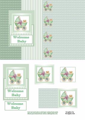 Welcome Baby Fold Back Card - CUP35657_361 | Craftsuprint