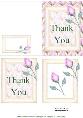 Rosebud Thank You Card - CUP65631_361 | Craftsuprint