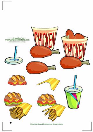 3D Fast Food Print And Cut - CUP700192_361 | Craftsuprint