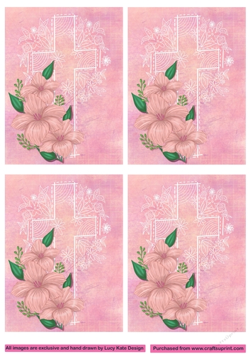 Floral Cross Card Toppers - CUP1101612_72967 | Craftsuprint