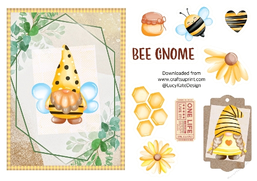 Bee honey gnome card kit - CUP1369247_72967 | Craftsuprint