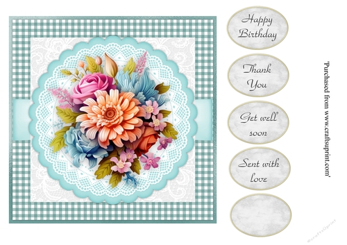 #5 Beautiful floral bouquet card topper for 7x7 card - CUP1218587_77176 ...