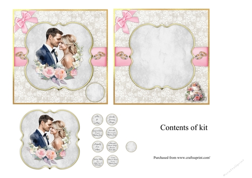 #7 Bride & Groom Wedding card topper for 7x7 card - CUP1218964_77176 ...