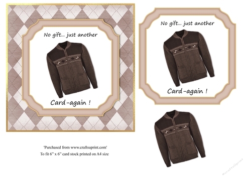 Funny Male Cardigan Birthday Pun Card topper for 6x6 card - CUP1272196 ...