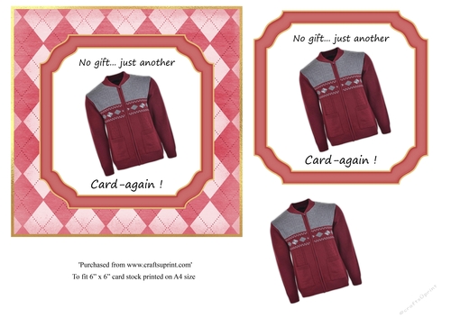 Funny Male Cardigan Birthday Pun Card topper for 6x6 card - CUP1272198 ...