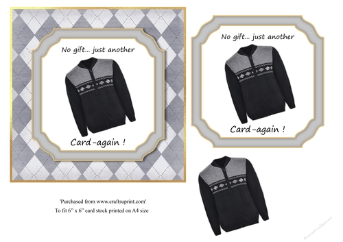 Funny Male Cardigan Birthday Pun Card topper for 6x6 card - CUP1272199 ...