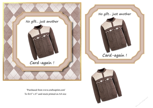 Funny Male Cardigan Birthday Pun Card topper for 6x6 card - CUP1272200 ...