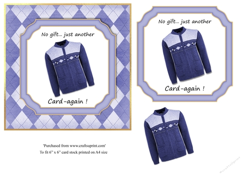 Funny Male Cardigan Birthday Pun Card topper for 6x6 card - CUP1272201 ...