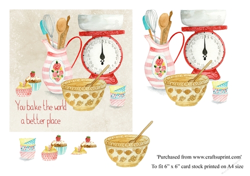 Home baking themed card for various occasions, 6 x 6 topper - CUP770322 ...