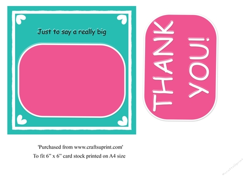 Typographical thank you card topper for 6 x 6 cardstock - CUP775195 ...