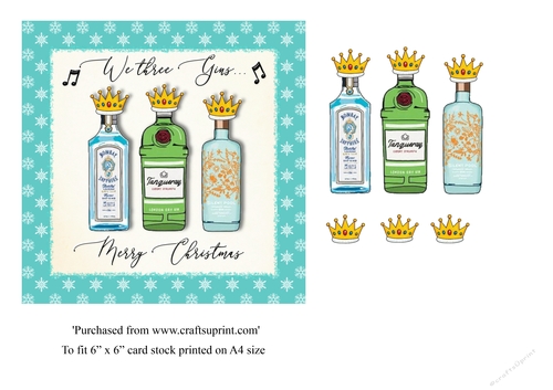 Gin themed Christmas card toppers 6x6 - CUP997404_77176 | Craftsuprint