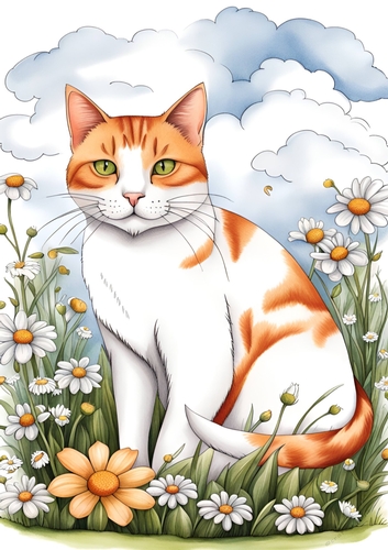 Cat in the Garden A4 Print - CUP1239186_93774 | Craftsuprint