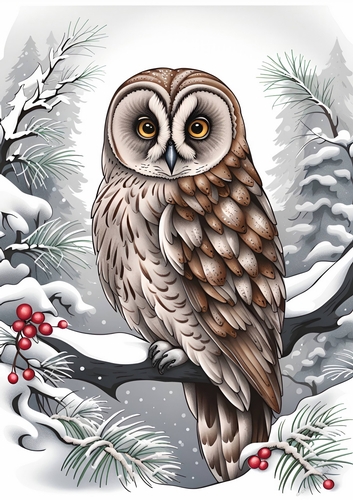 Owl in the Woodland A4 Print/Background - CUP1240824_93774 | Craftsuprint