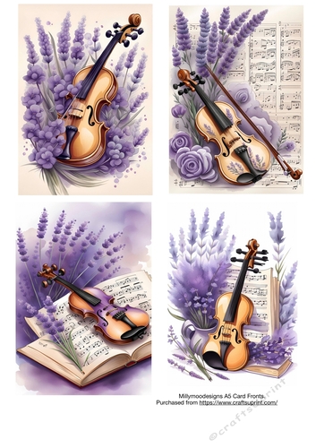 The Violin A5 Card Fronts - CUP1244876_93774 | Craftsuprint