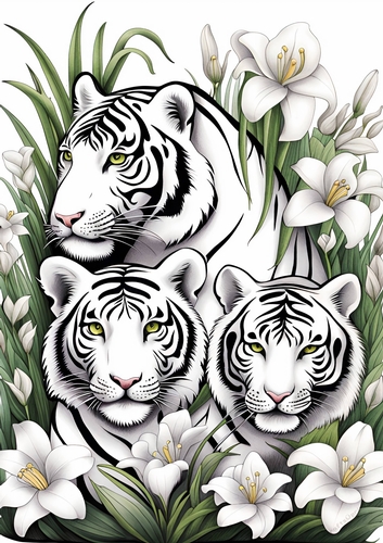 White Tigers A4 - CUP1245091_93774 | Craftsuprint