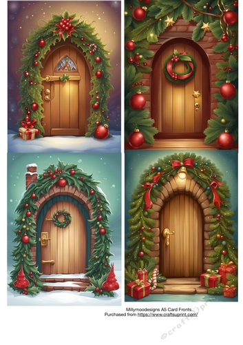 Pack of four A5 Christmas Fairy Doors Card Fronts - CUP1245290_93774 ...