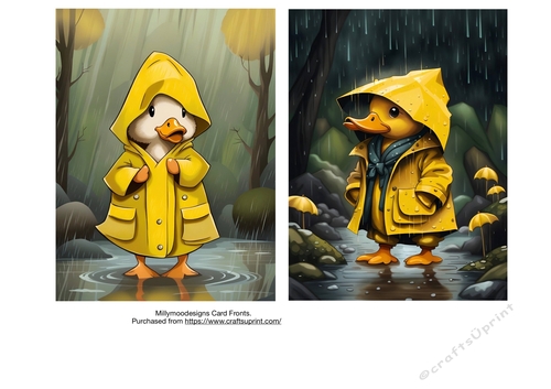 Rainy Day Duck Card Fronts A4 A5 - CUP1246611_93774 | Craftsuprint