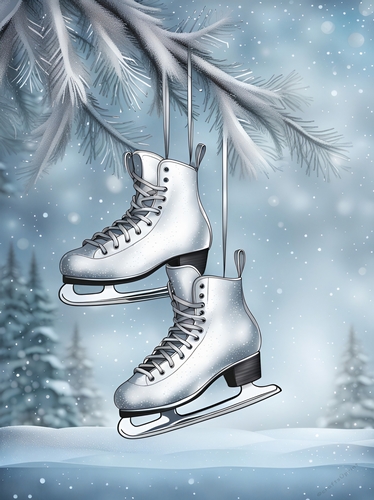 The Silver Ice Skates A4 - CUP1247099_93774 | Craftsuprint