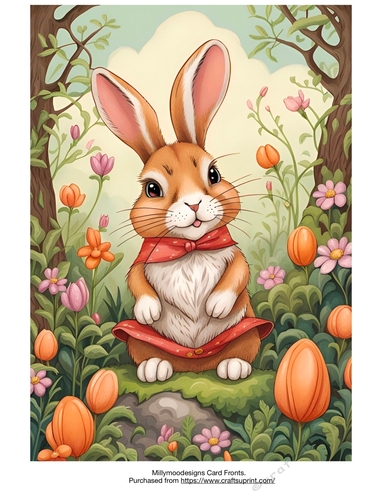 Happy Bunny Card Fronts A4 A5 5x7 - CUP1247703_93774 | Craftsuprint