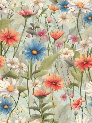 Wild Flowers A4 Background - CUP1248094_93774 | Craftsuprint