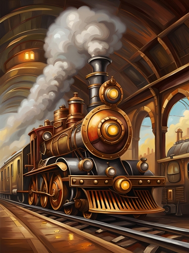 Steampunk Train A4 - CUP1258202_93774 | Craftsuprint