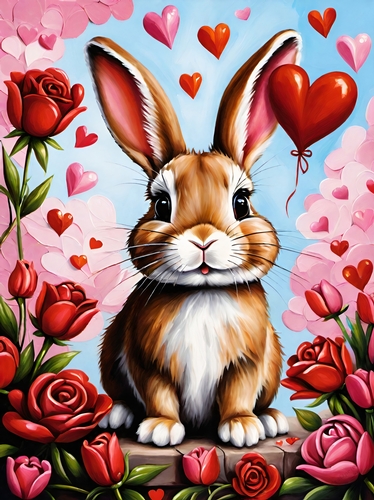 Valentine Bunny A4 - CUP1271630_93774 | Craftsuprint