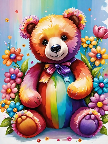The Rainbow Teddy Bear A4 - CUP1288545_93774 | Craftsuprint