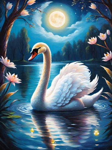 Moonlight Swan A4 - CUP1289725_93774 | Craftsuprint