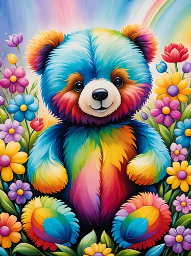 The Rainbow Teddy Bear A4 - CUP1316306_93774 | Craftsuprint