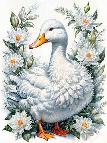 The Fluffy White Duck A4 - CUP1352425_93774 | Craftsuprint