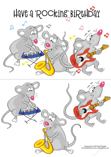 Rockin Birthday A5 Quick card - CUP912274_93774 | Craftsuprint